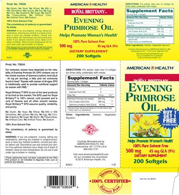 Royal Brittany Evening Primrose Oil 500 Mg American Health Suppleroo