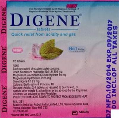 Digene Tablet Digene(ဒိုင်ဂျင်း